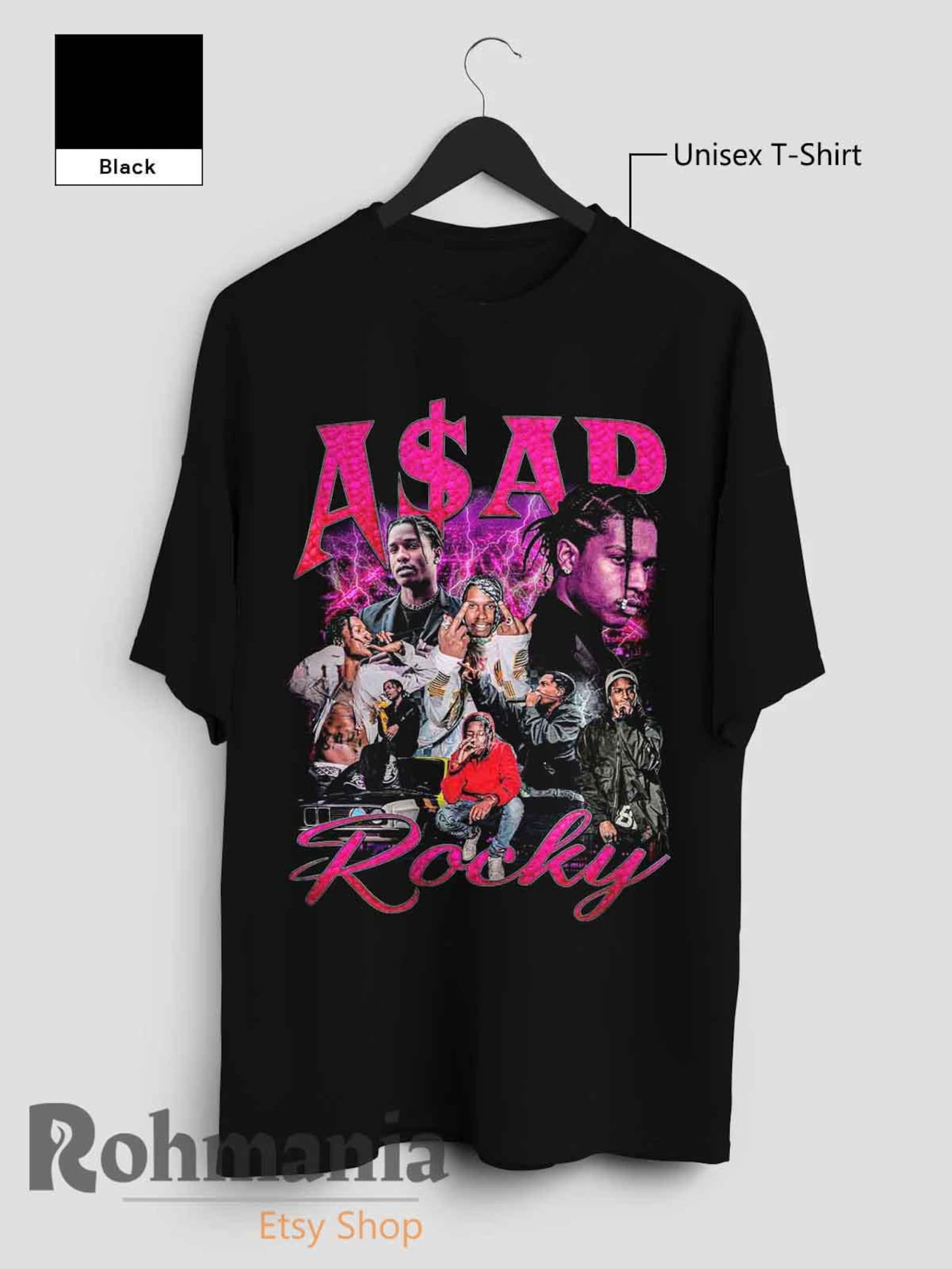 ASAP Rocky Rapper Graphic T-Shirt, A$AP Rocky Hip Hop Music Tee ...
