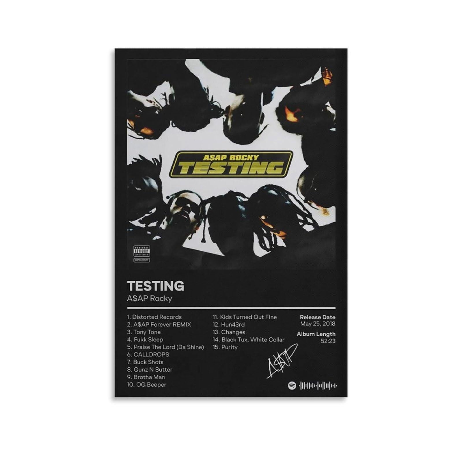 ASAP Rocky Testing Music Album Cover Canvas Poster Bedroom Decor ...