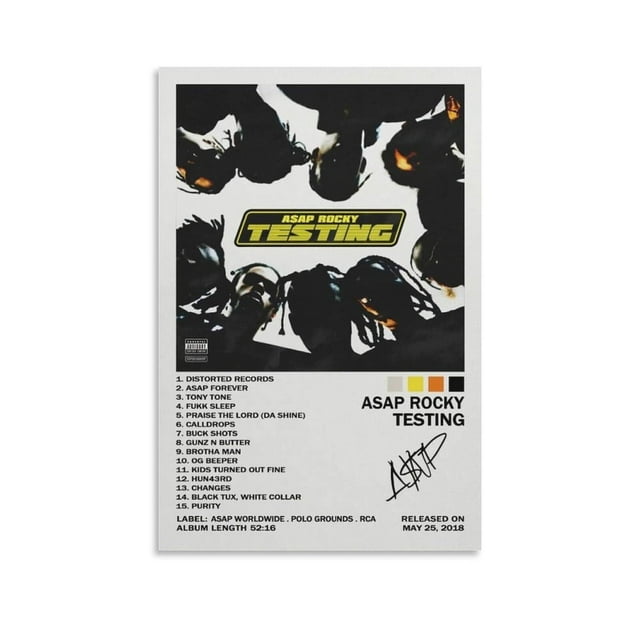 ASAP Rocky Testing Music Album Cover Canvas Poster Bedroom Decor ...