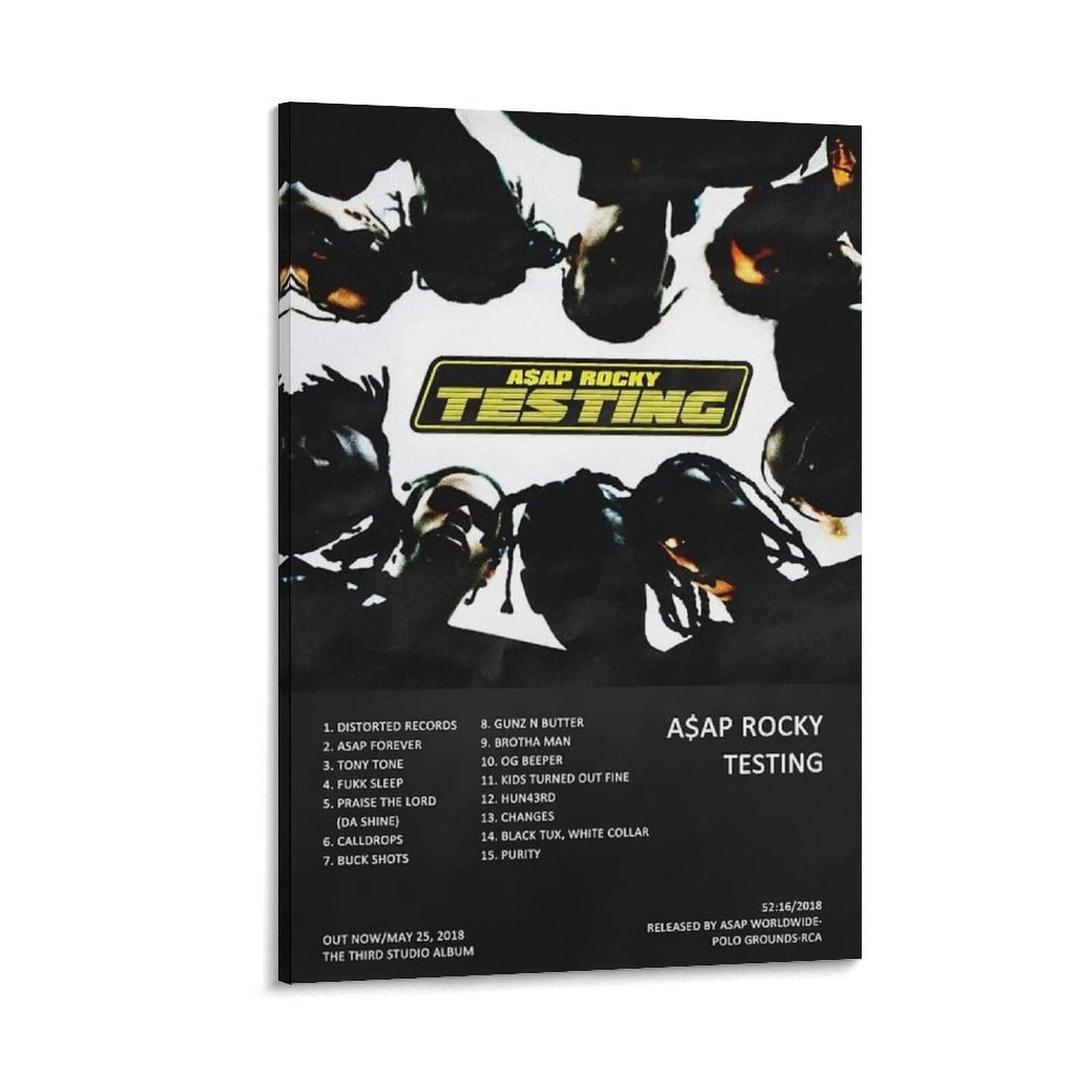 ASAP Rocky Testing Music Album Cover Canvas Poster Wall Art Decor Print ...