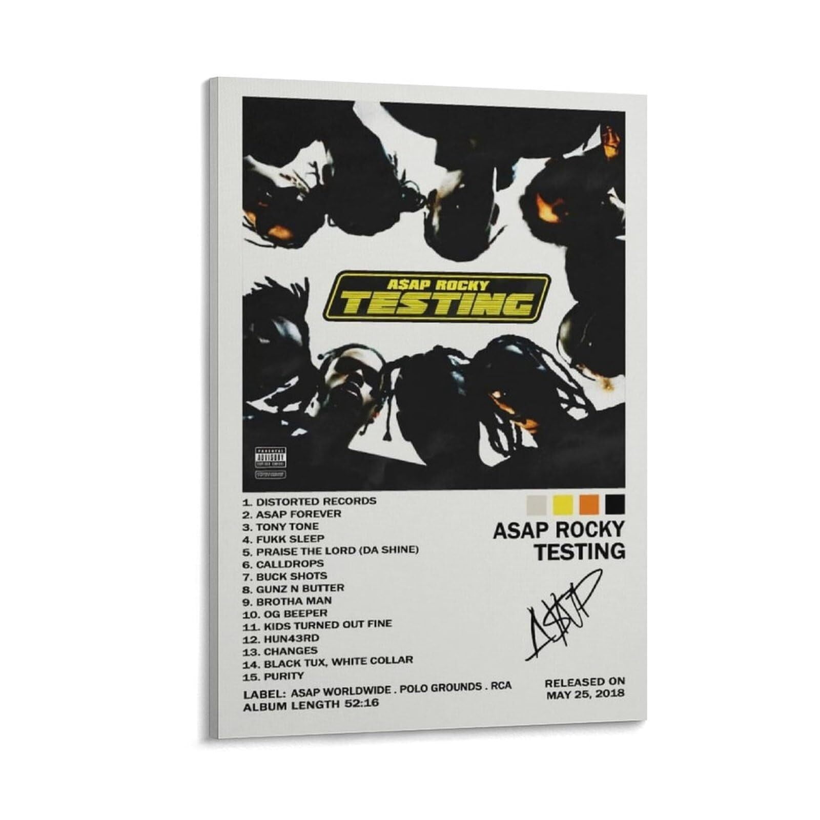 ASAP Rocky Testing Music Album Cover Canvas Poster Wall Art Decor Print ...