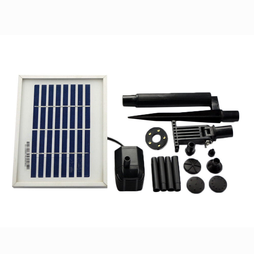 ASC 1.6 Watts Solar Water Pump Battery/Timer Kit with LED Lights Garden ...