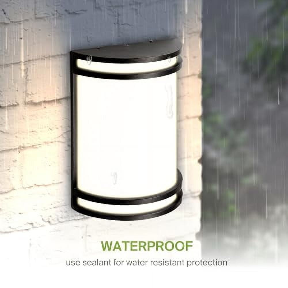 ASD 10 Inch LED Outdoor Wall Mount Light Fixture - Brushed Nickel ...