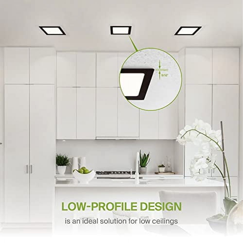 ASD 12 Pack LED Square Recessed Lighting 6 Inch, 5 CCT 2700K-5000K, 15W ...