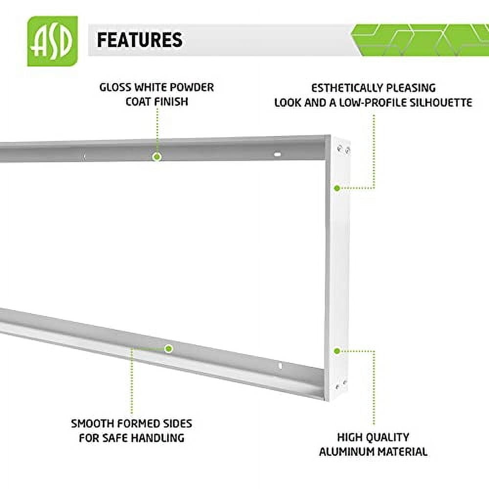 ASD 1x4 Surface Mount Frame for LED Flat Panel Light - Aluminum Surface ...