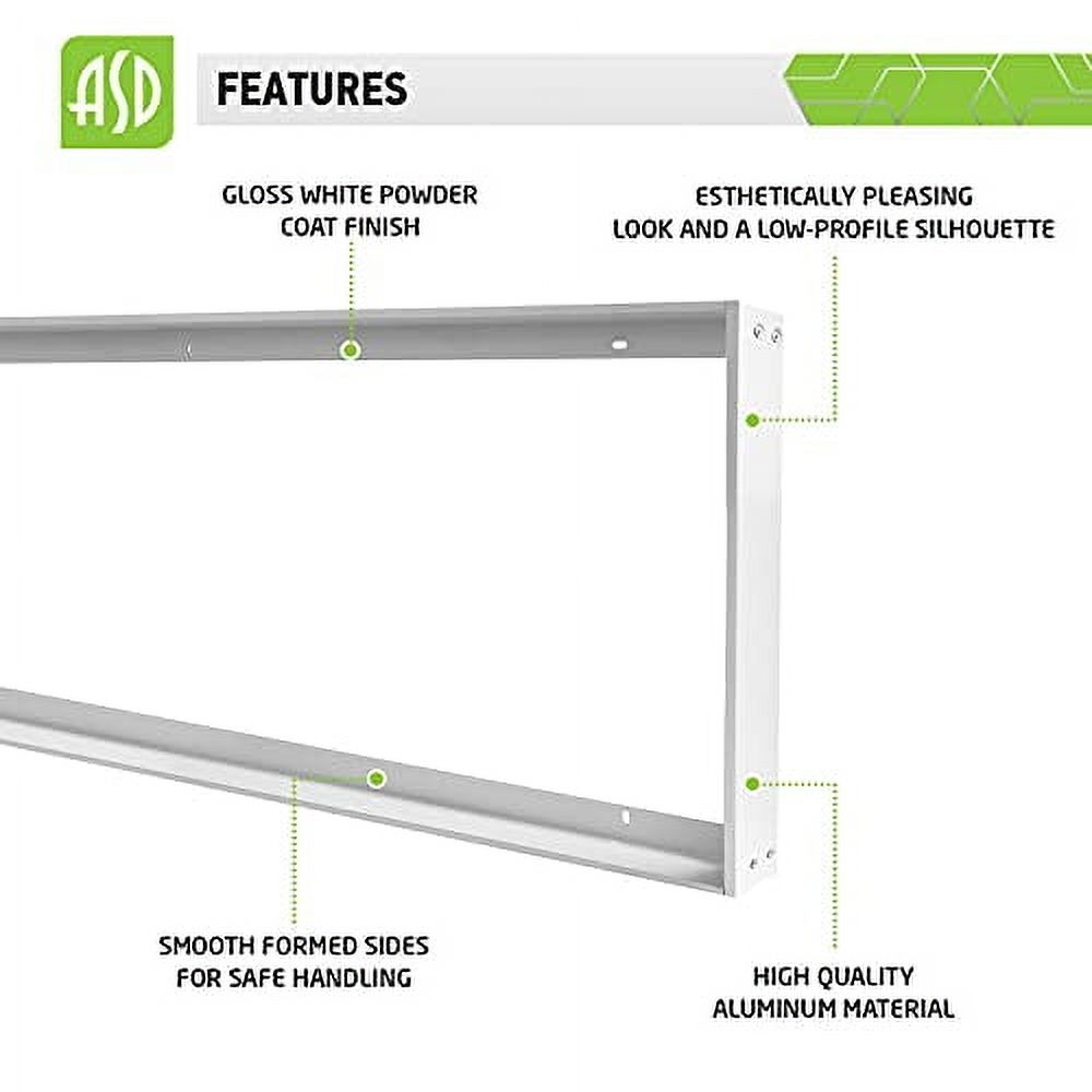 ASD 1x4 Surface Mount Frame for LED Flat Panel Light - Aluminum Surface ...