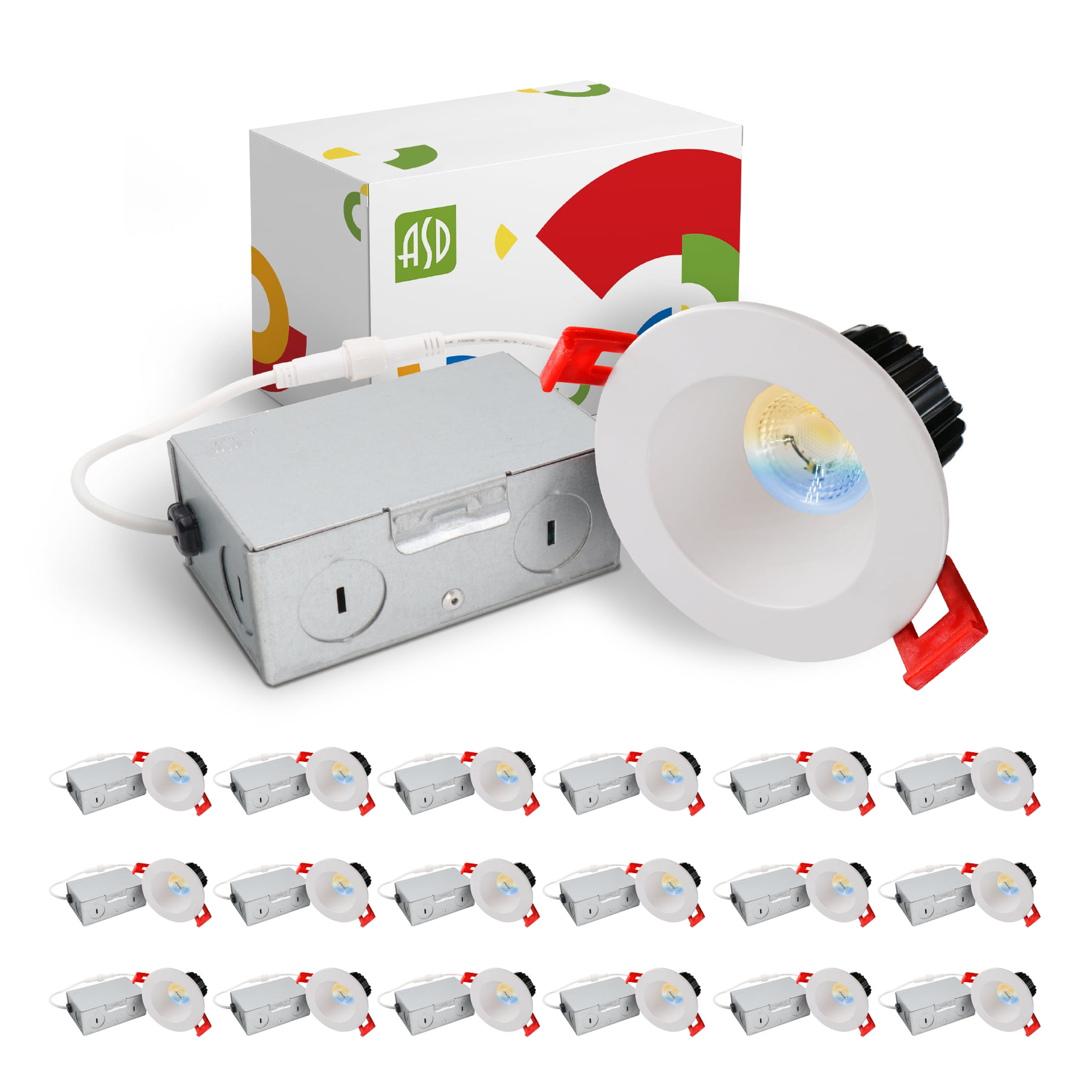 ASD 2 Inch LED Recessed Lighting with Junction Box, 8W 650 Lm, Dimmable ...