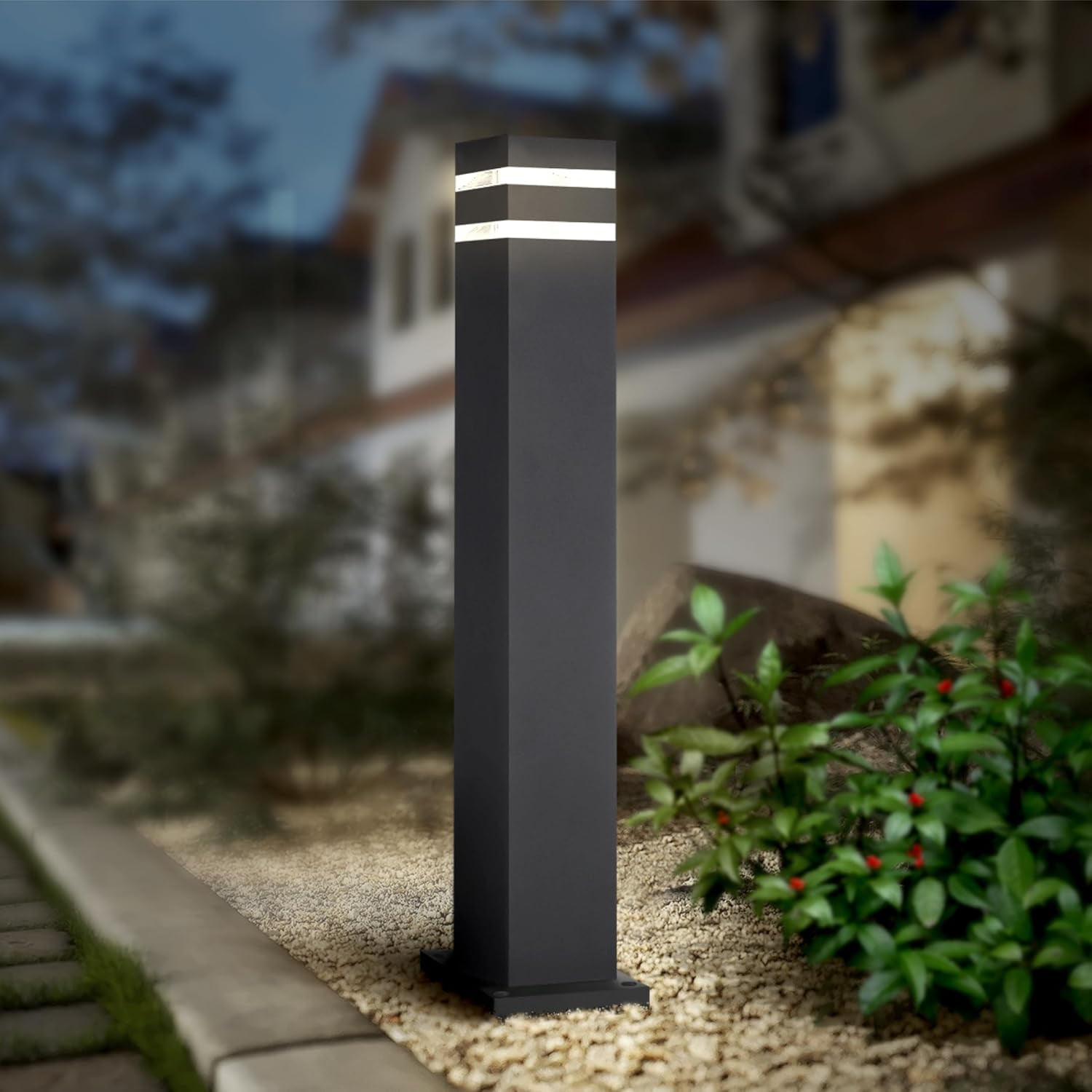 ASD 24 Inch Square Bollard Light Fixture | 60W E26 Socket 120V ...