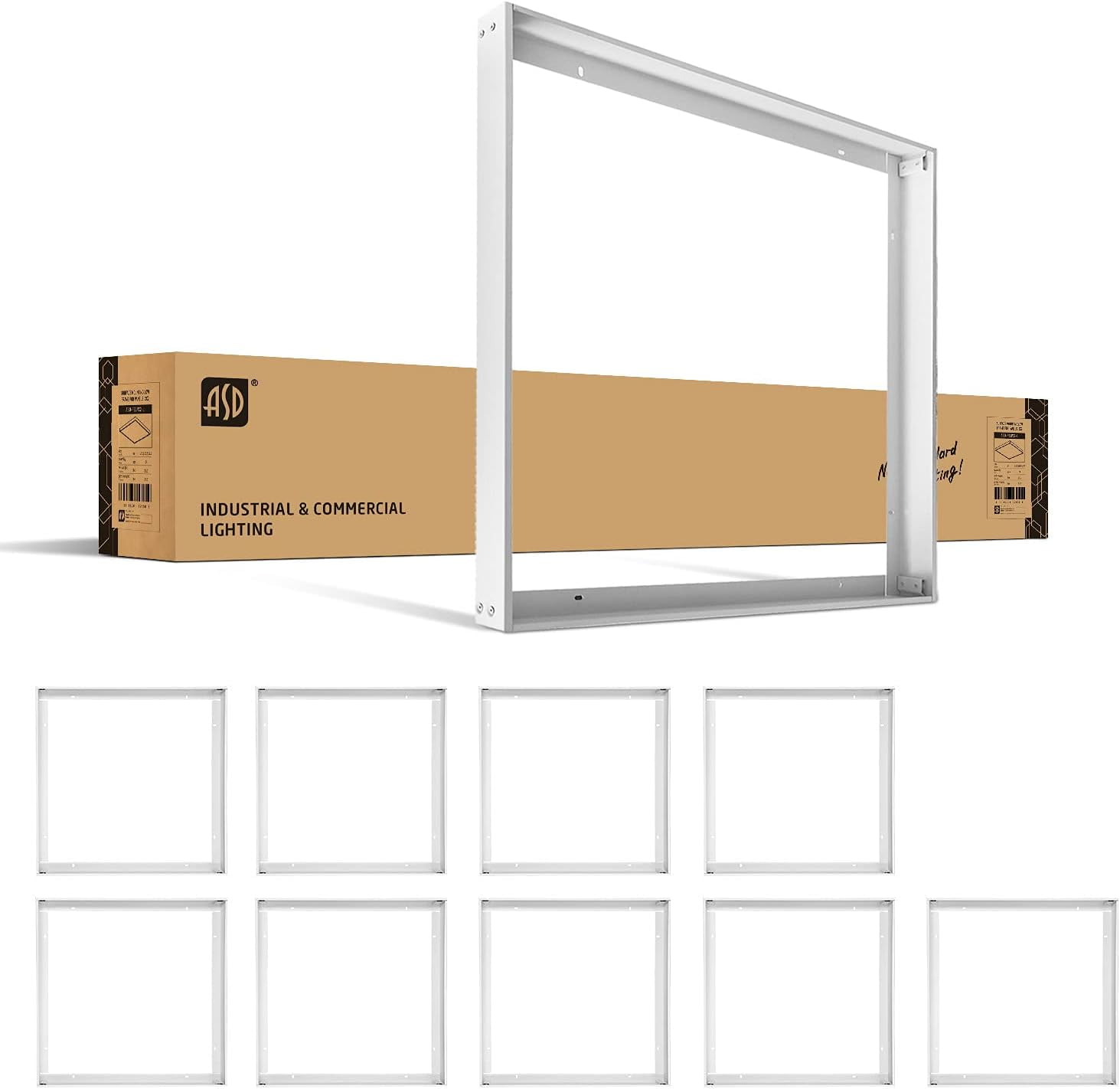 ASD 2x2 Surface Mount Frame for LED Flat Panel Light - White Aluminum ...