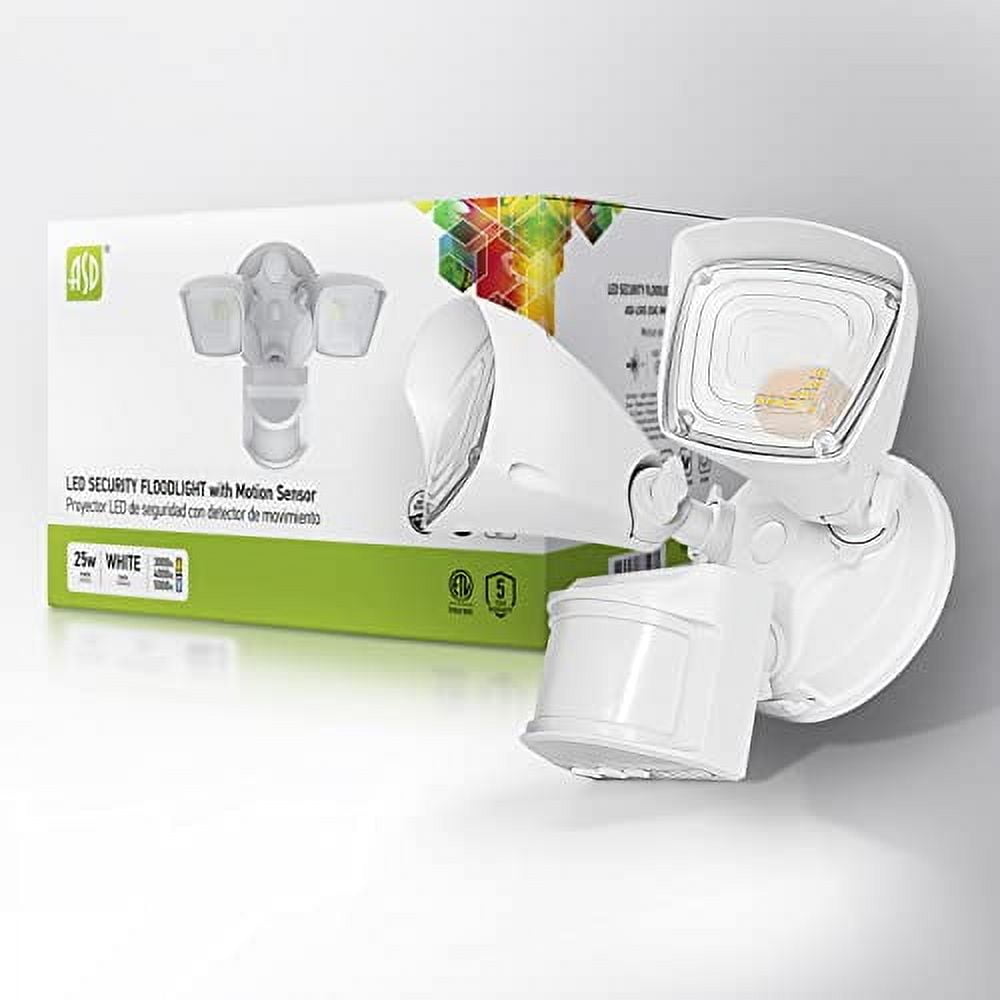 ASD 3CCT 25W 2500LM LED Outdoor Security Light Motion Sensor, 3000K/4000K/5000K Selectable, IP65 ...