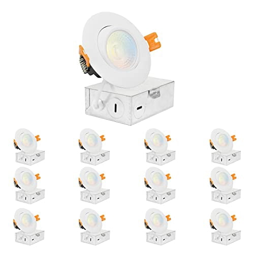 ASD 4 Inch Gimbal LED Recessed Light with Junction Box - 12W, 900 Lm ...