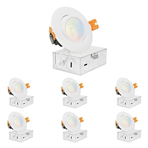 ASD 4 Inch Gimbal LED Recessed Light with Junction Box - 12W, 900 Lm ...