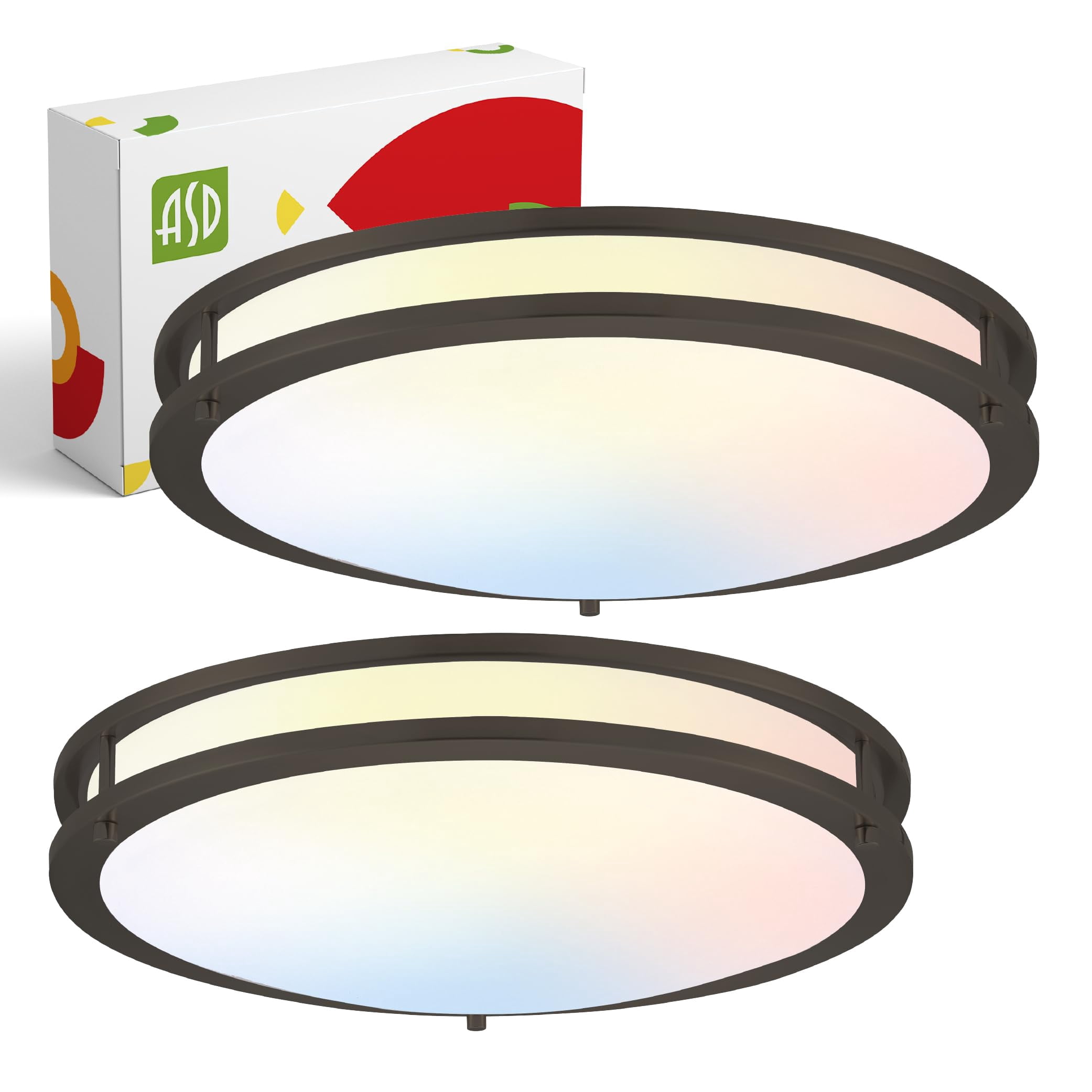 ASD LED 18 Inch Round Flush Mount Light Fixture | 28W 2250LM 3000K ...