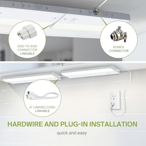 ASD LED Under Cabinet Lighting 9 Inch, Dimmable, Hardwired or Plug-in ...