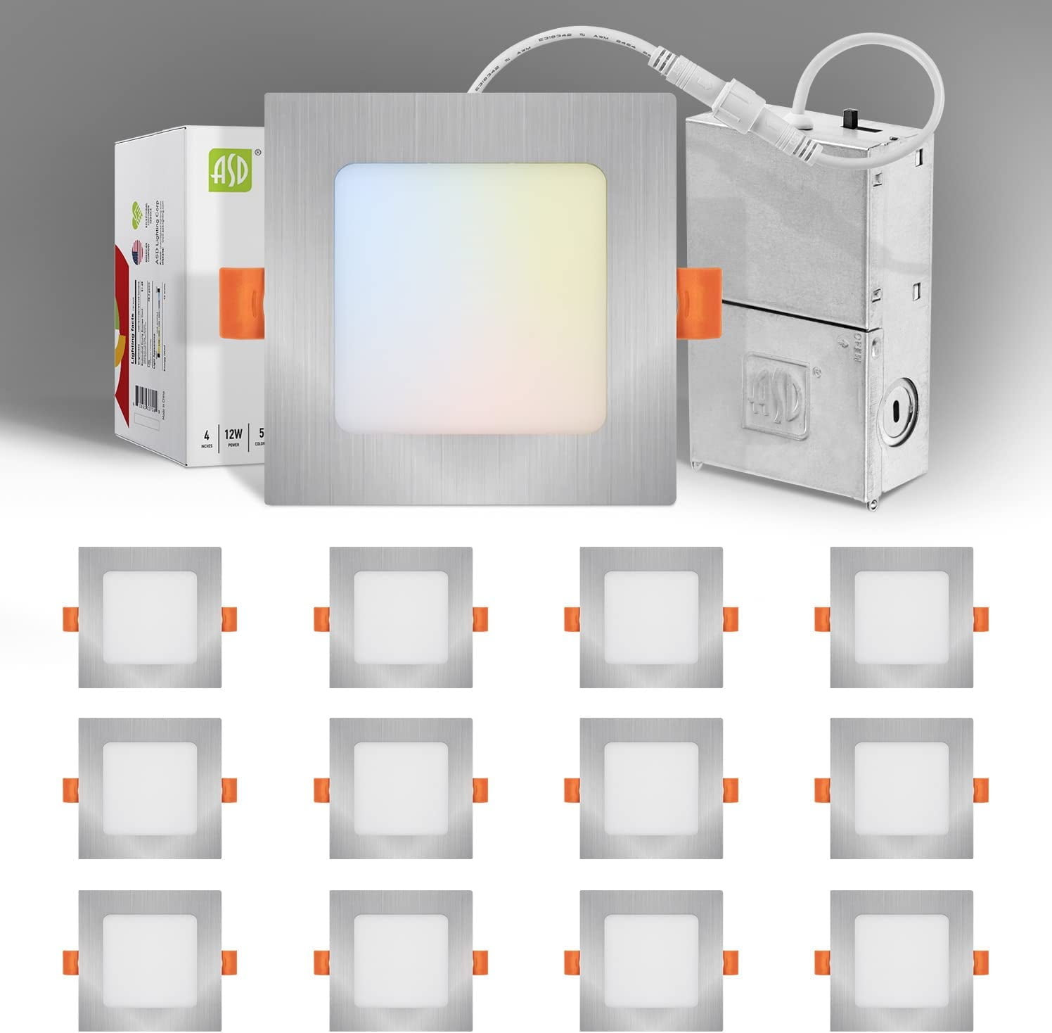 ASD LED Square Recessed Lighting 4 Inch - Walmart.com