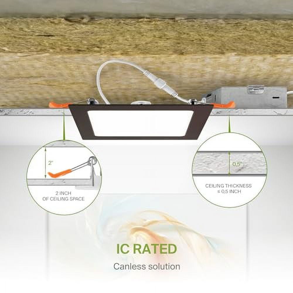 ASD LED Square Recessed Lighting 6 Inch - 2700K/3000K/3500K/4000K/5000K ...