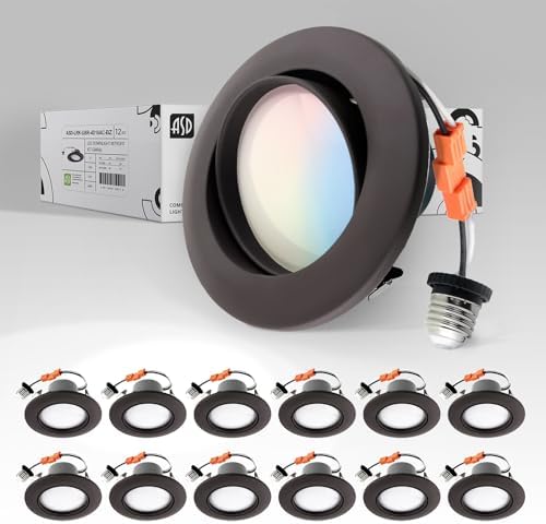 ASD Retrofit 4 Inch Gimbal LED Recessed Light - Oil Rubbed Bronze 10W ...