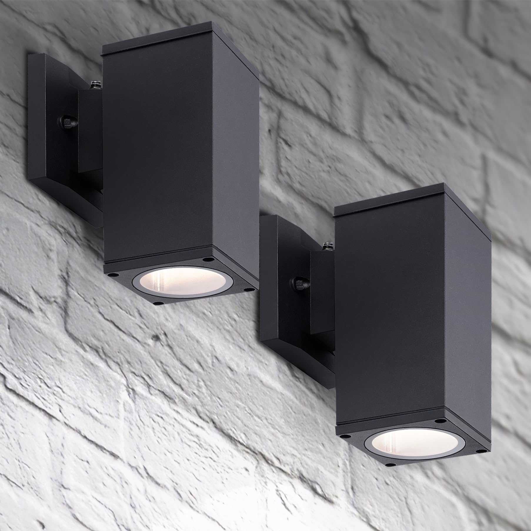 LEONLITE 2-Pack Cylinder Up Down Wall Sconce, Hardwired Wall Mount ...