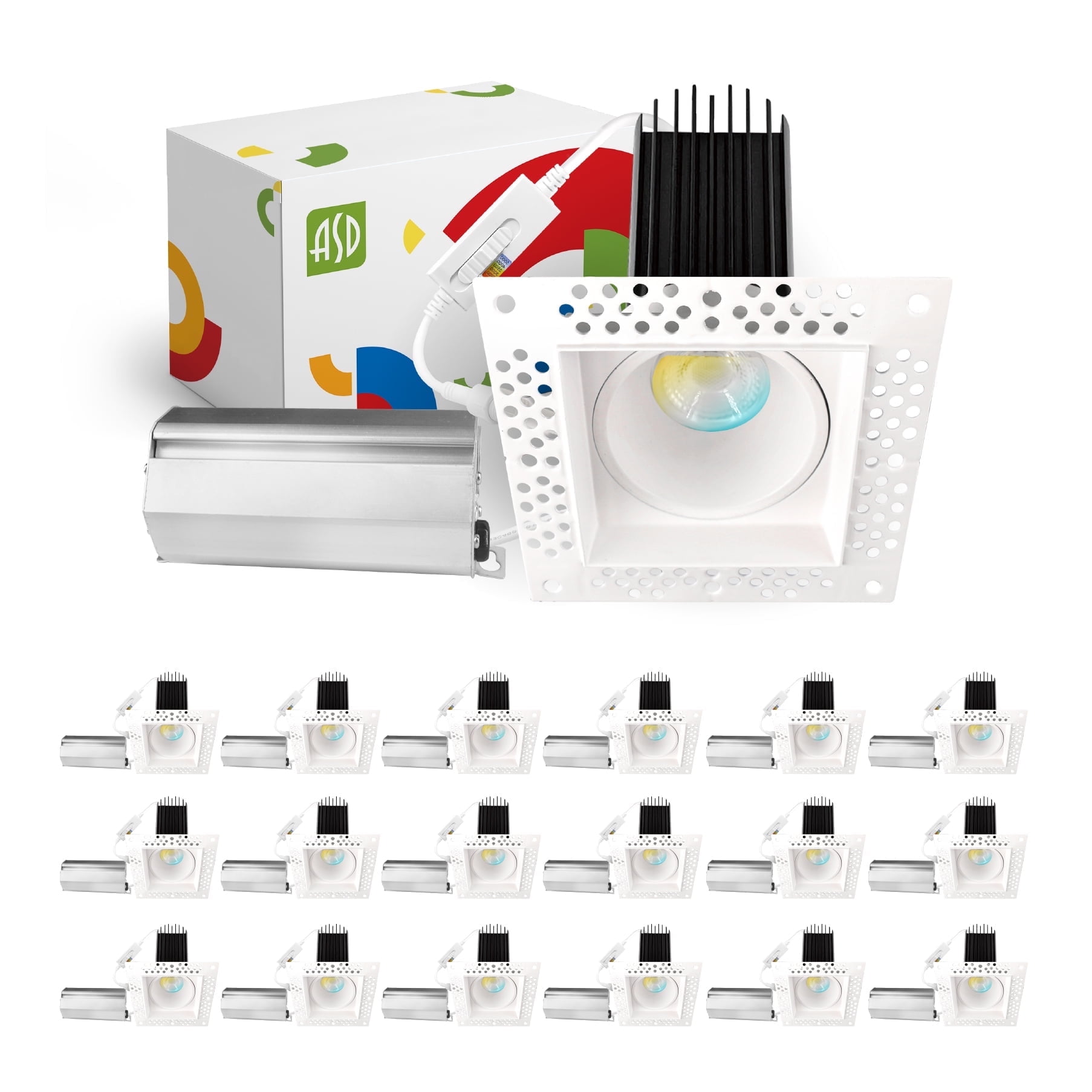 ASD Trimless 2 Inch LED Recessed Lighting 15W, 120V Mini Canless ...