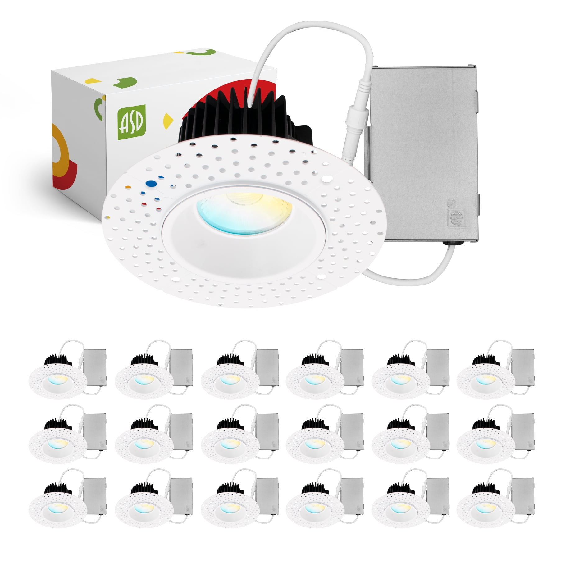 ASD Trimless LED Recessed Lighting 4 Inch, 15W 120V Ceiling Light ...