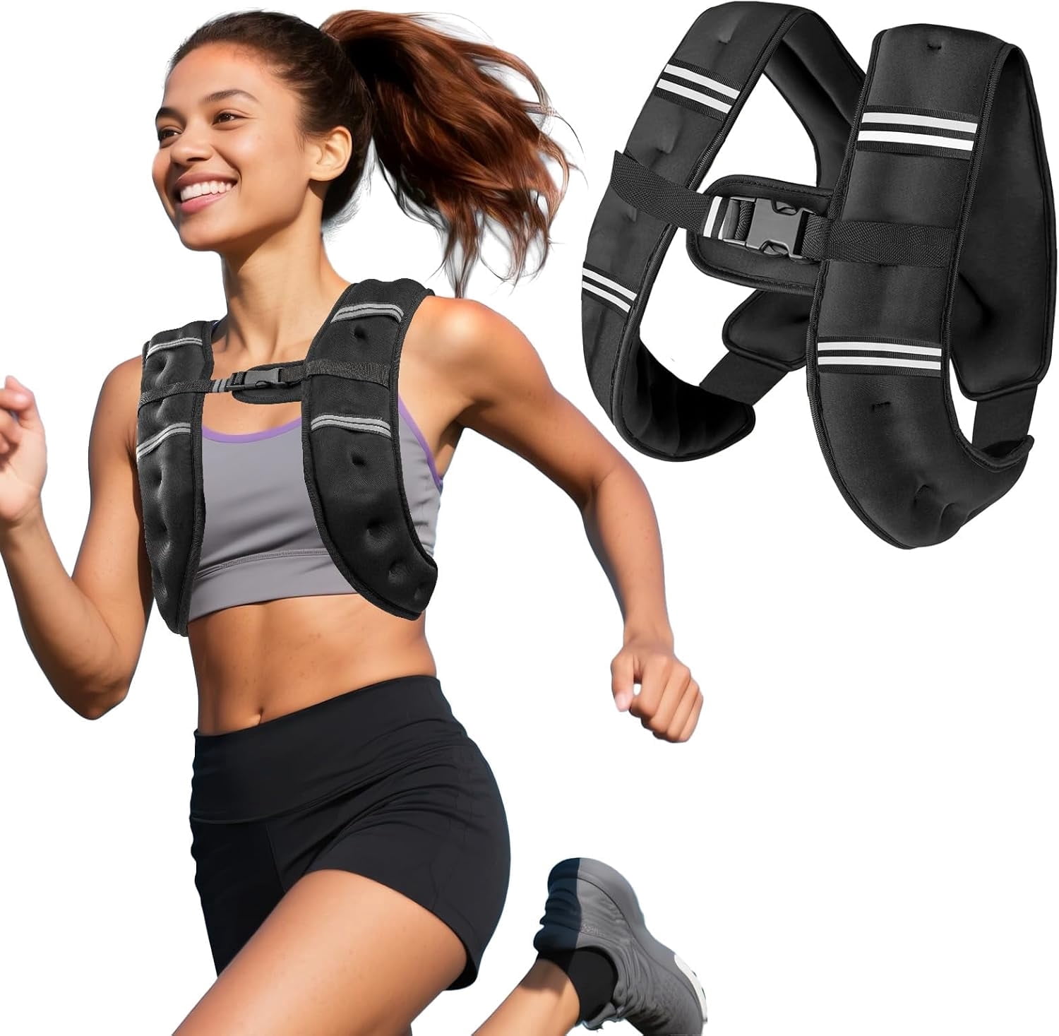 ASDFGH Weighted Vest Woman Man, 20lb/Weight Vest with Reflective ...