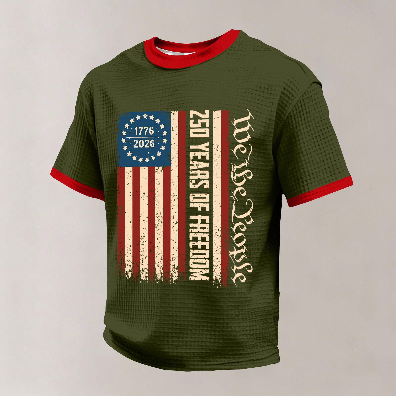ASDFVBKG 250 Anniversary Usa Men's T-Shirt Short Sleeve Patriotic ...