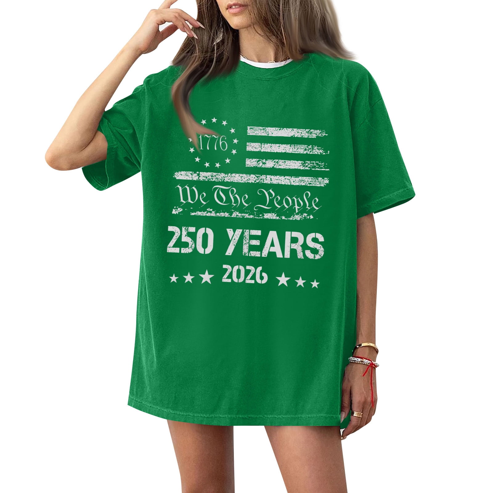 ASDFVBKG 250 Years of Freedom 1776 2026 American Flag 4 July Vintage T ...
