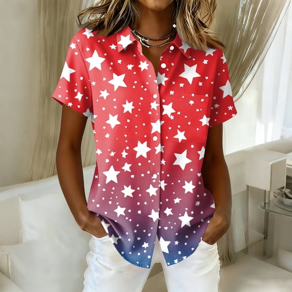 ASDFVBKG 250th Anniversary Usa Shirts for Women Usa Flag 1776 Patriotic ...