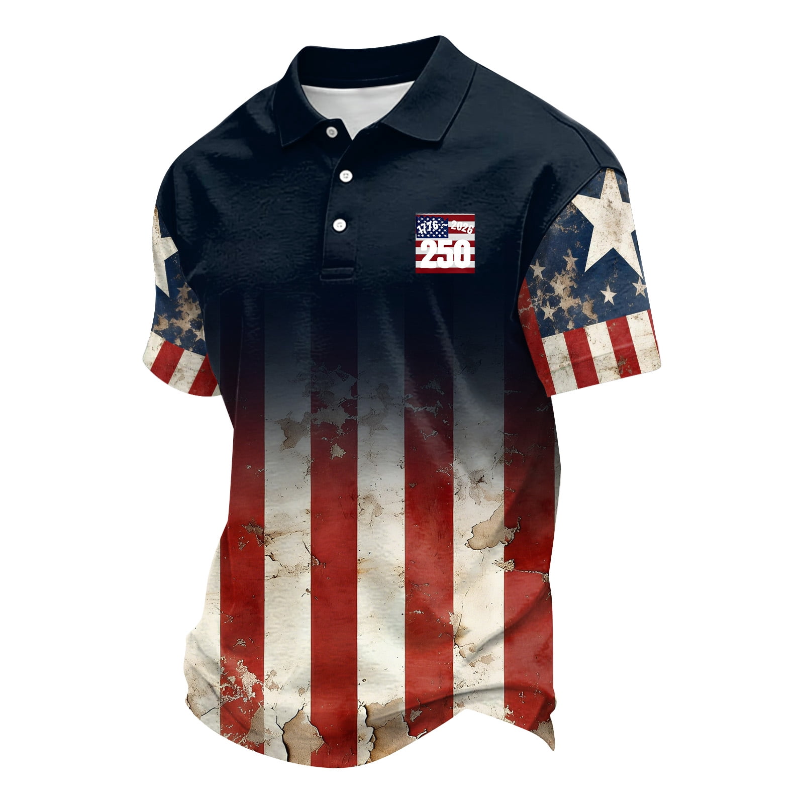 ASDFVBKG American Flag Shirts Mens Usa Flag 1776-2026 Patriotic T-Shirt ...