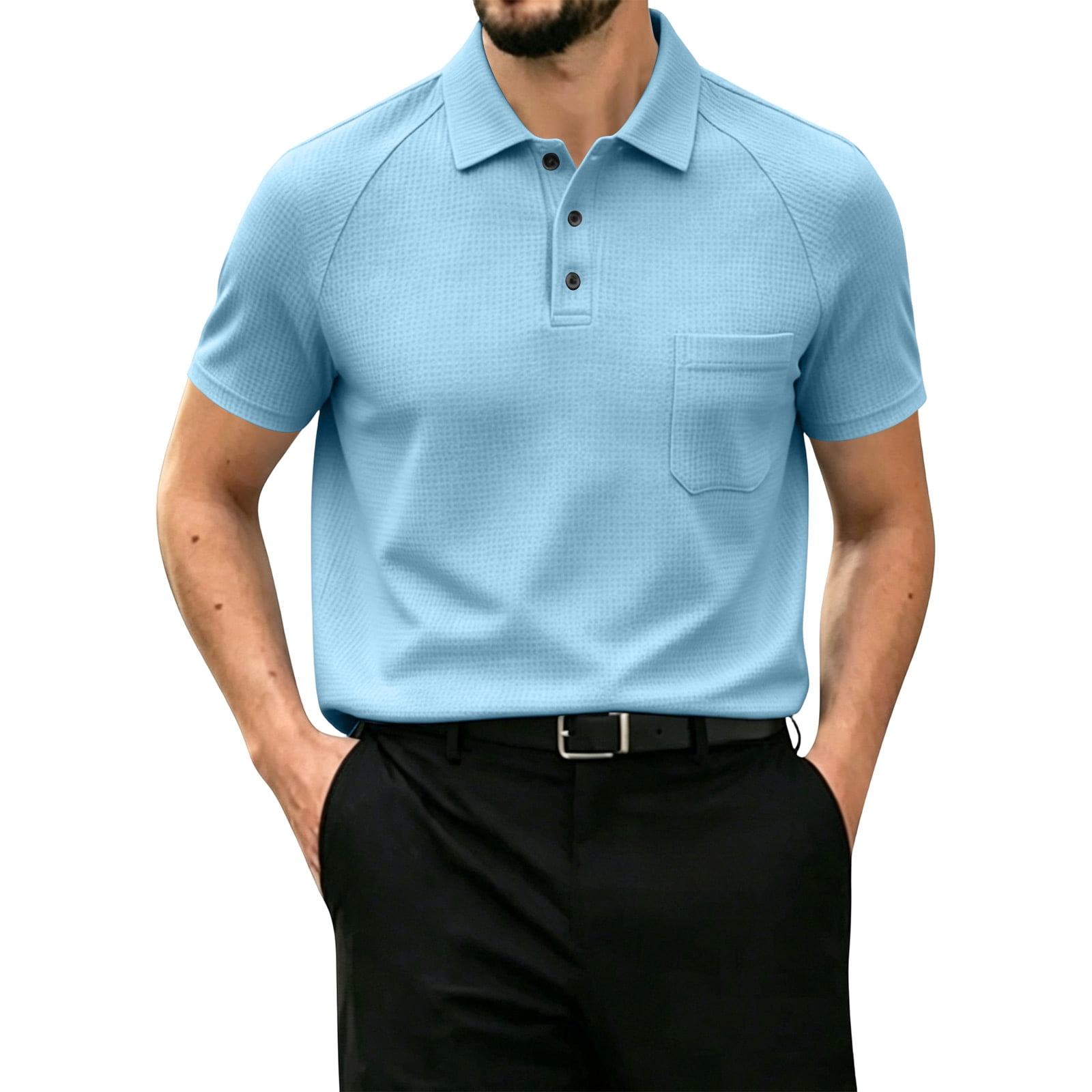 ASDFVBKG Breeze Polo Shirts for Men Short Sleeve Beer Belly Collared ...