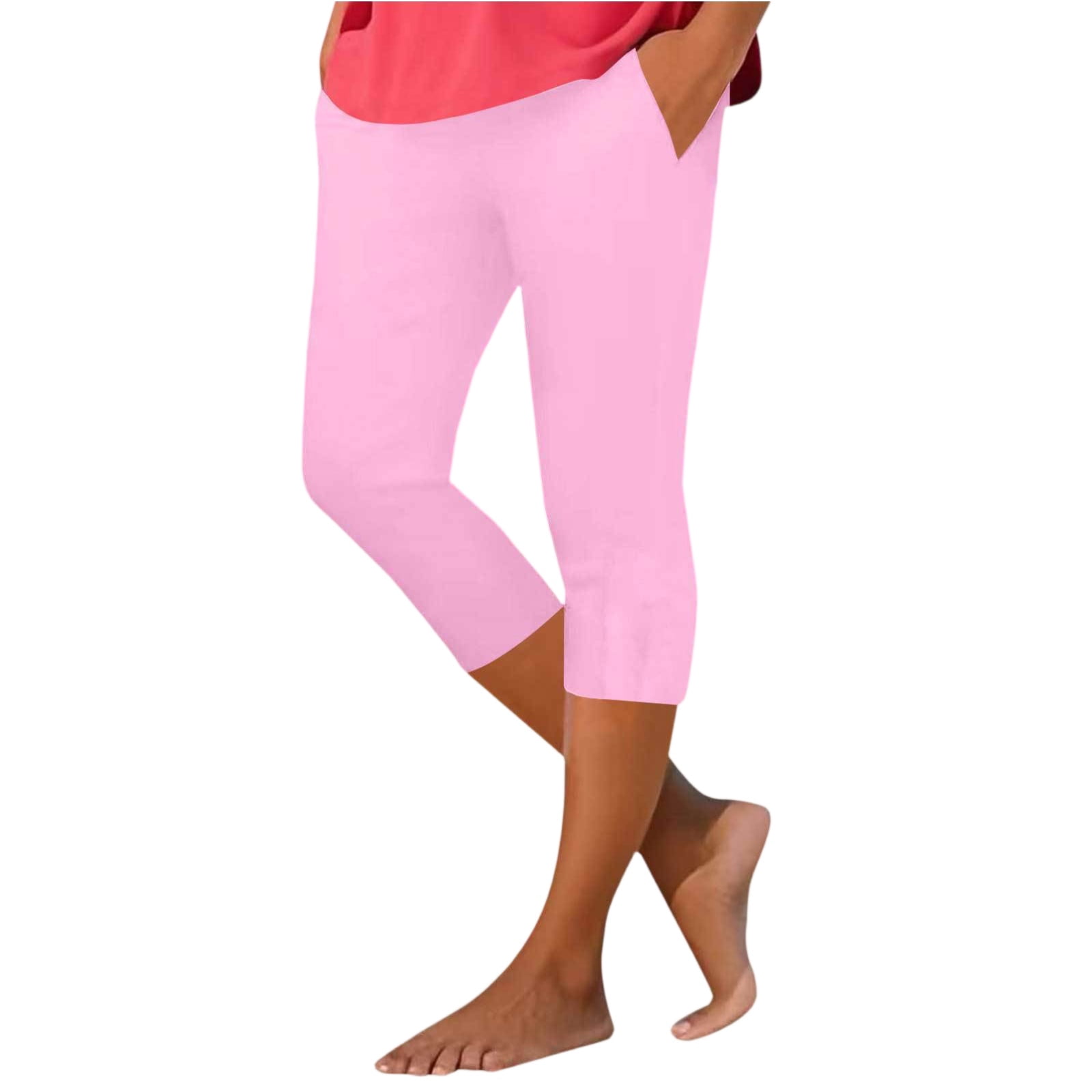 ASDFVBKG Capri Pants for Women Bootcut Knee Length Elastic Waisted Slim ...