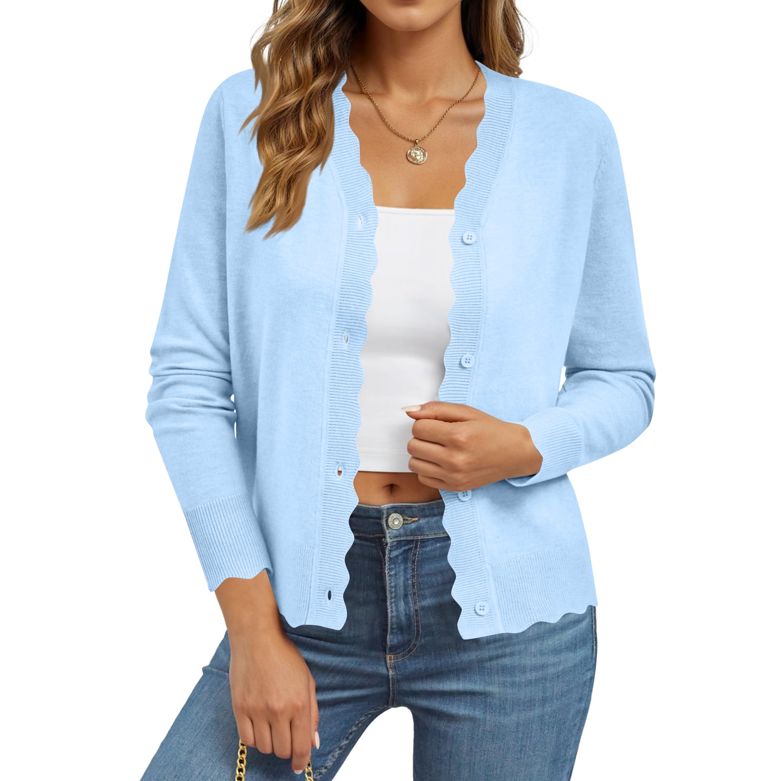 ASDFVBKG Cardigan Sweaters for Women Long Sleeve Cropped Knitted ...
