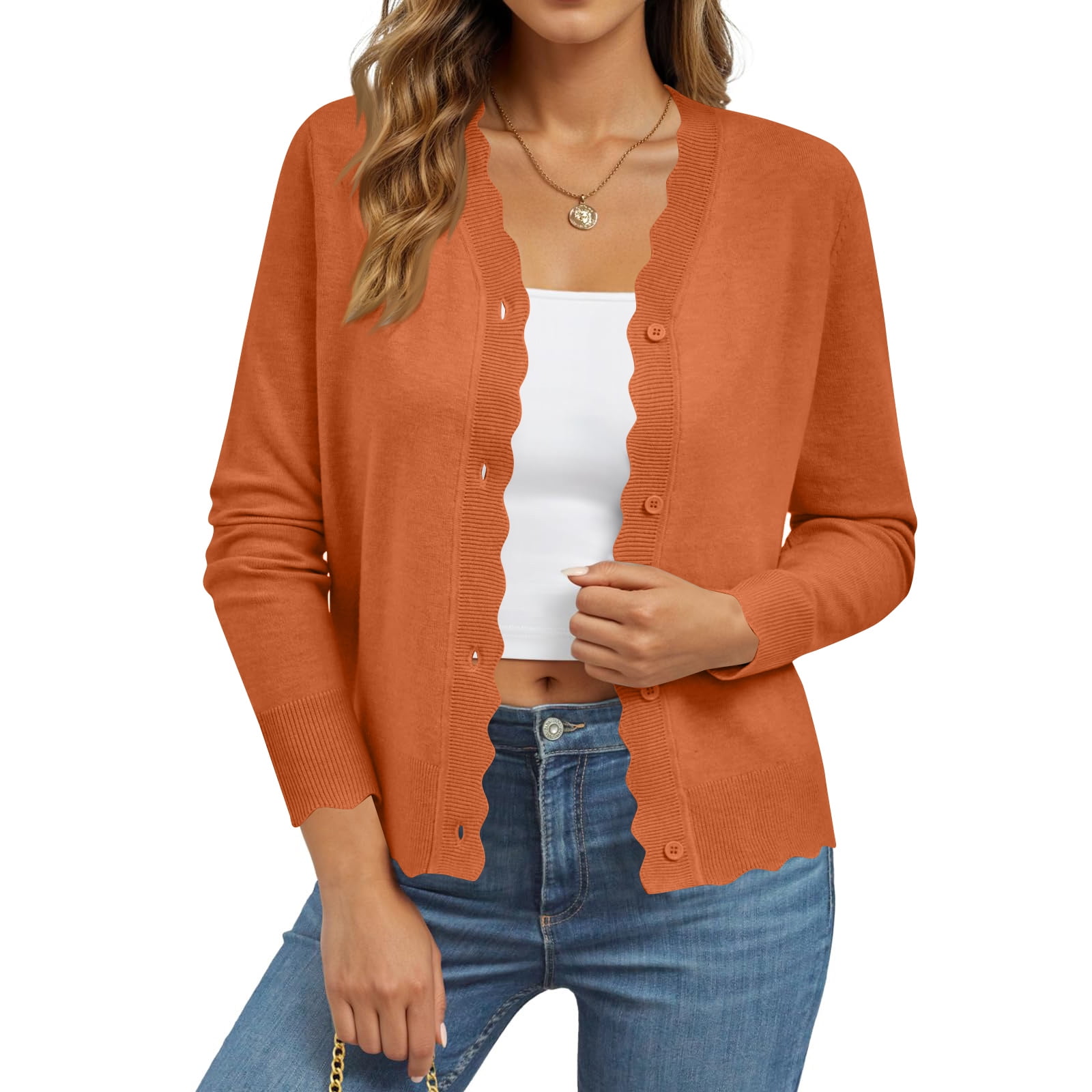 ASDFVBKG Cardigans for Women Long Sleeve Cropped Knit Lightweight ...