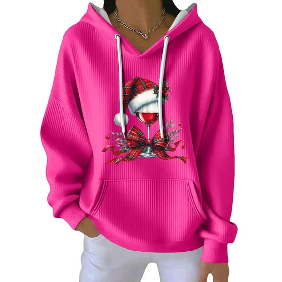 ASDFVBKG Christmas Hoodies Sweatshirts for Women Long Sleeve Oversize ...