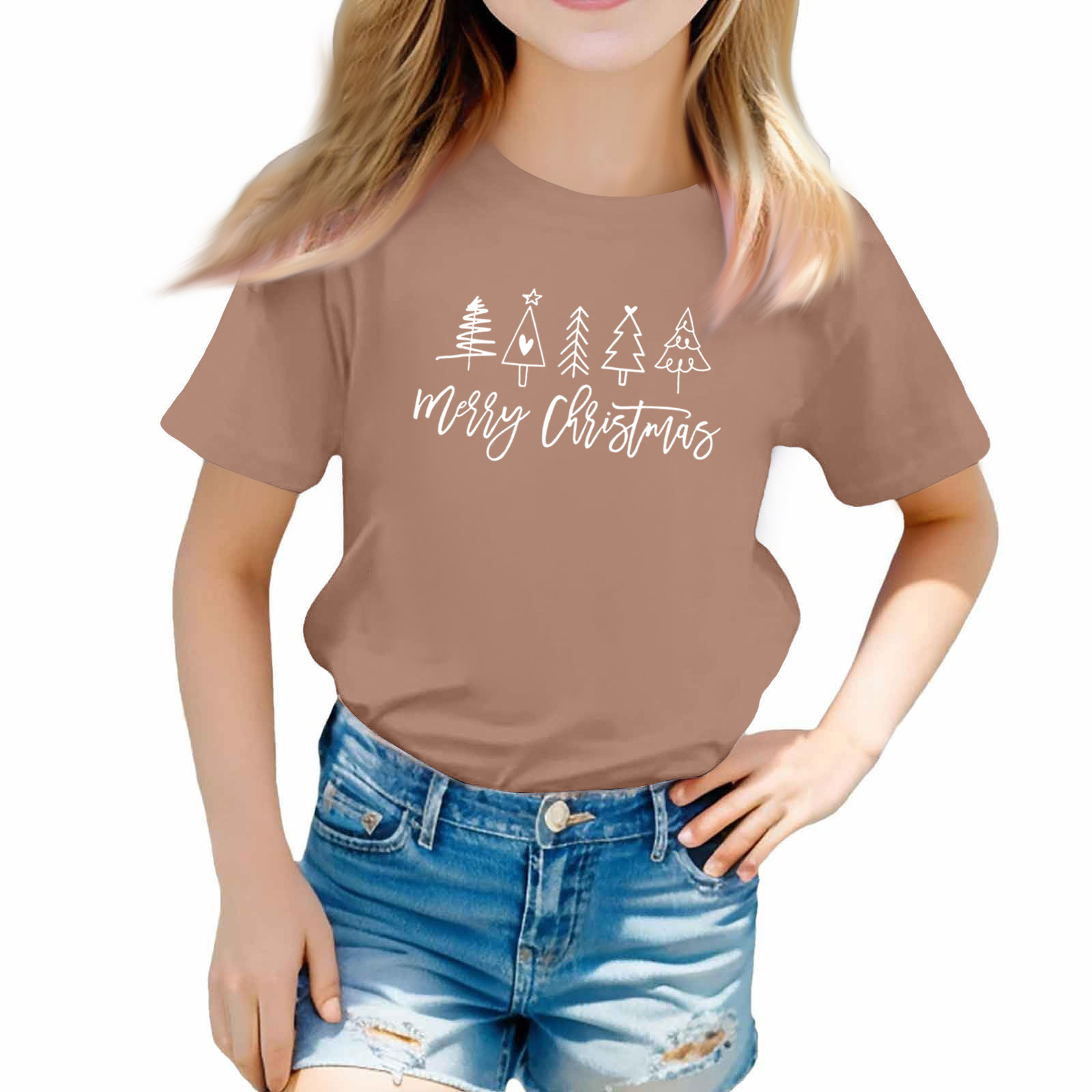 ASDFVBKG Christmas Shirts Toddler Boys Girls Cute Crew Neck Short ...
