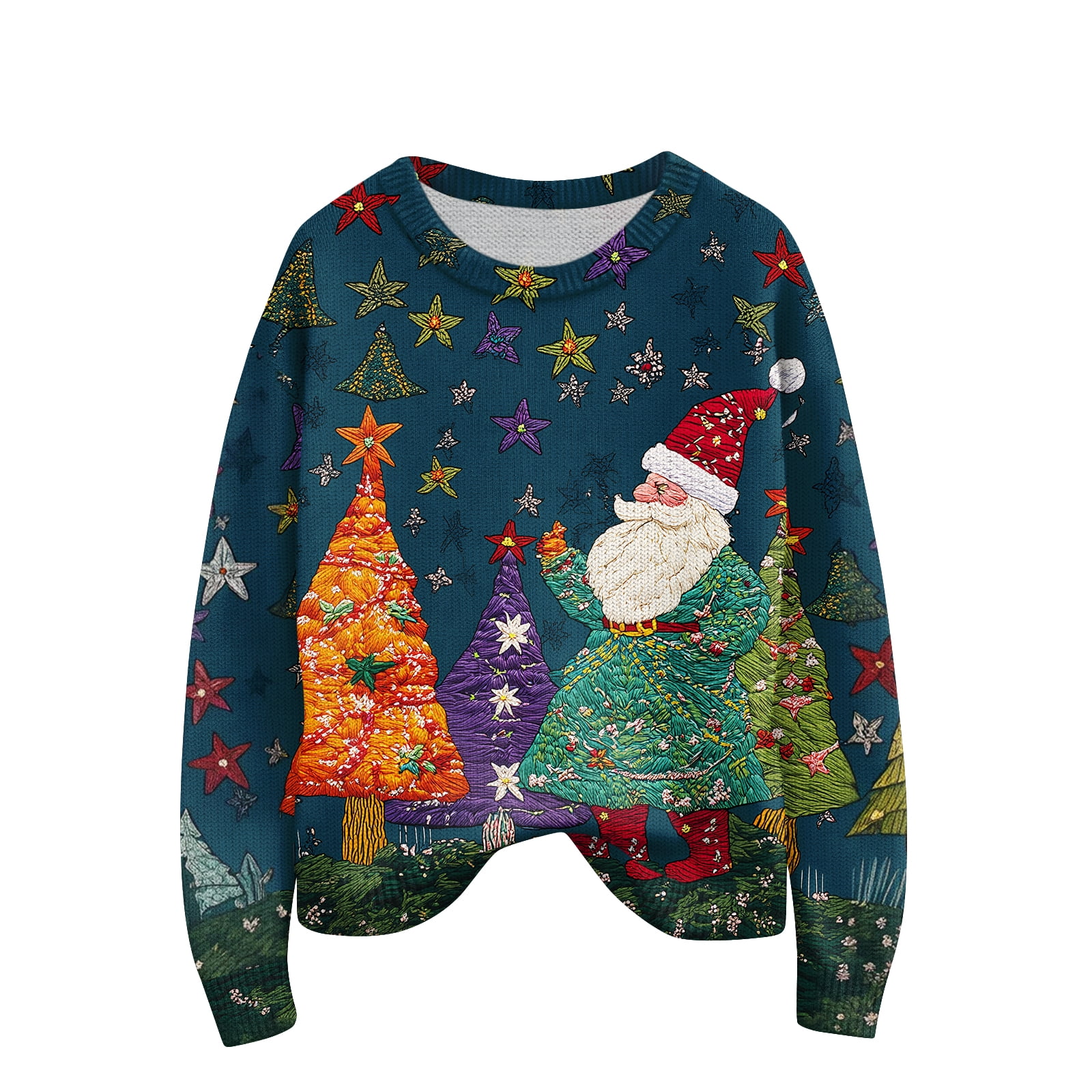 ASDFVBKG Christmas Sweater for Women Crewneck Casual Long Sleeve ...