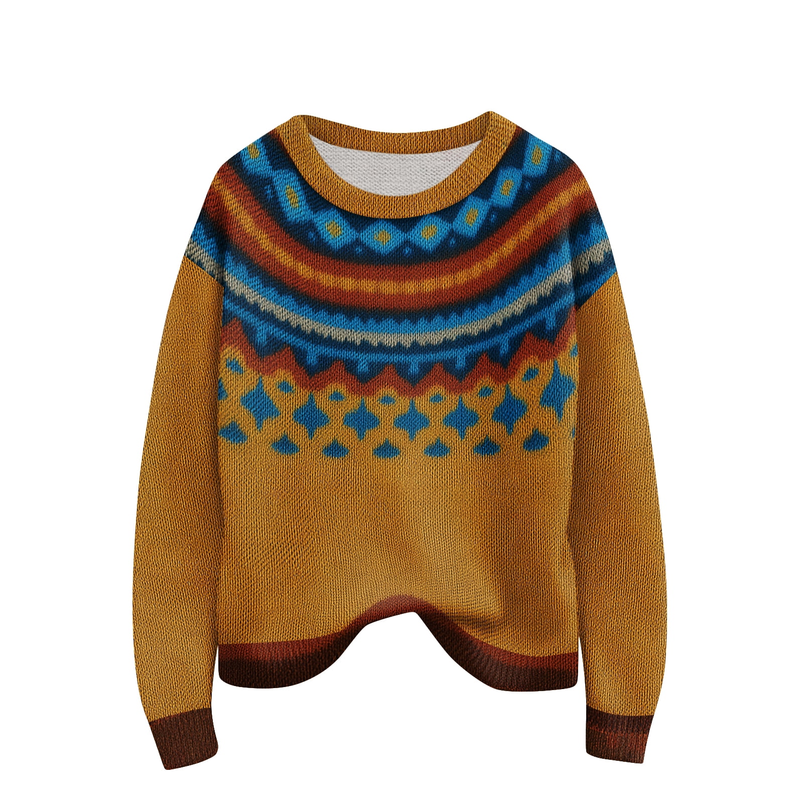 ASDFVBKG Christmas Sweater for Women Loose Crewneck Ethnic - Style ...