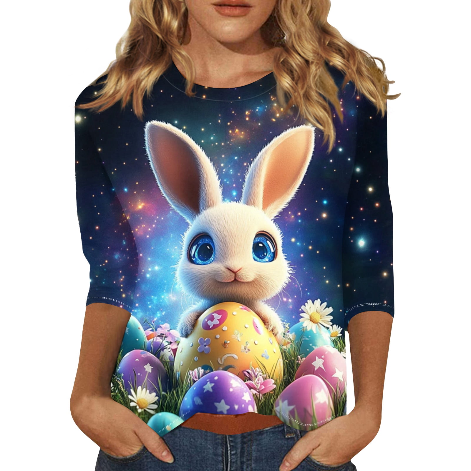 ASDFVBKG Cute Patterned Underscrubs Rabbit Graphic Colored Eggs Print ...