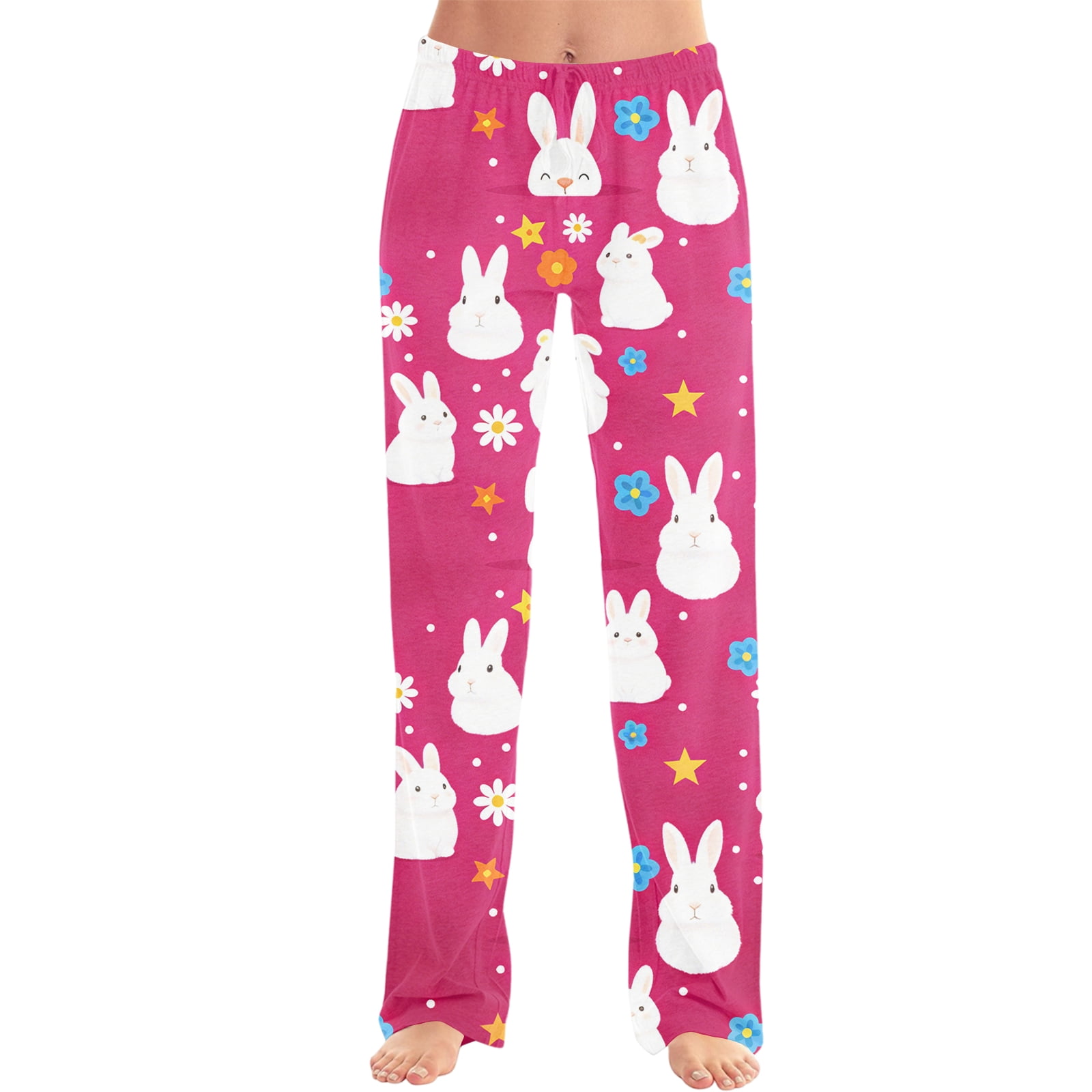 ASDFVBKG Easter Day Pants for Women Dressy Loose Vintage Rabbit Printed ...