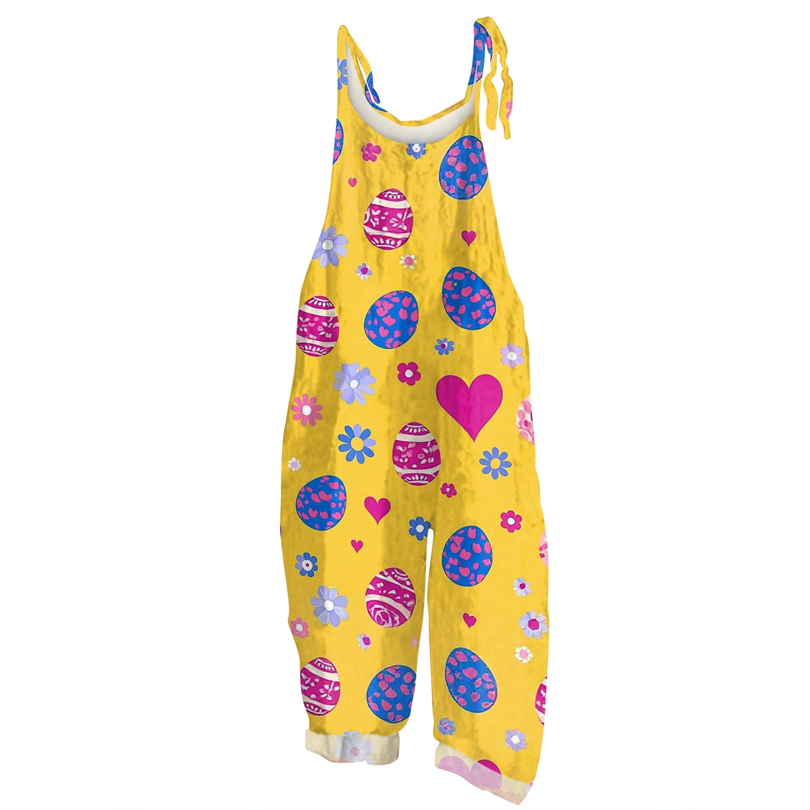 ASDFVBKG Easter Jumpsuits for Women Plus Size Cotton Ribbed Knit Wide ...