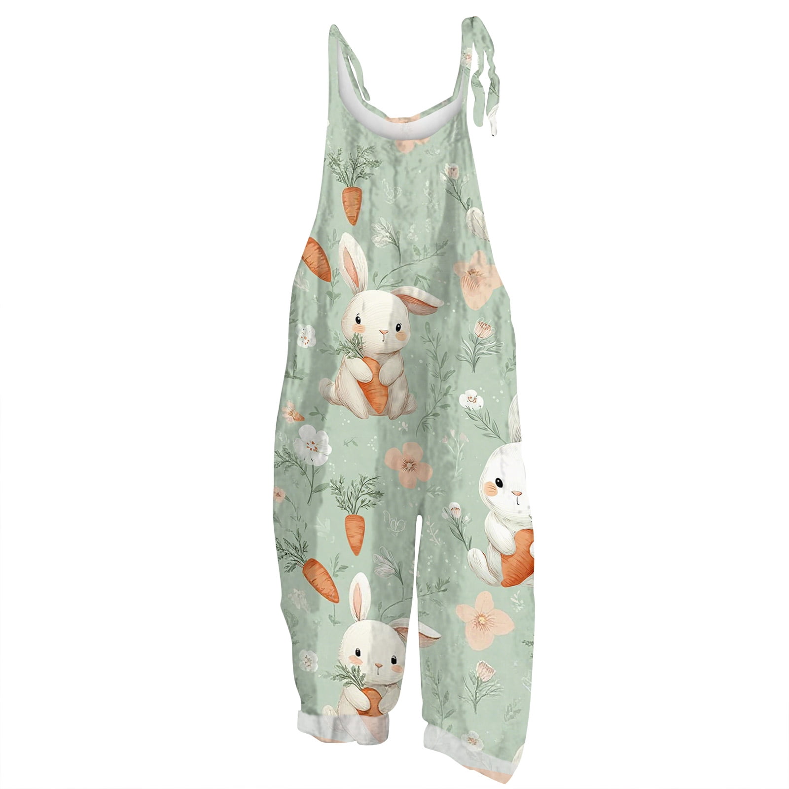 ASDFVBKG Easter Jumpsuits for Women Plus Size Rabbit Graphic Print Wide ...
