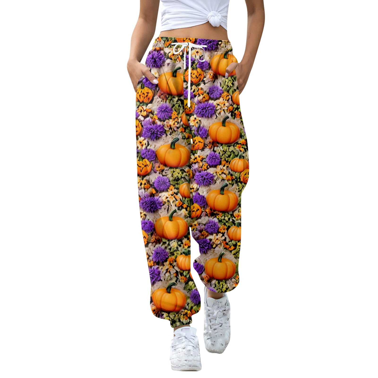 ASDFVBKG Halloween Pants Womens Wide Leg Bloody Splash-Bats Print High ...