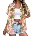 ASDFVBKG Hawaiian Shirts for Women Fun Dinosaur V Neck Button Up Print ...