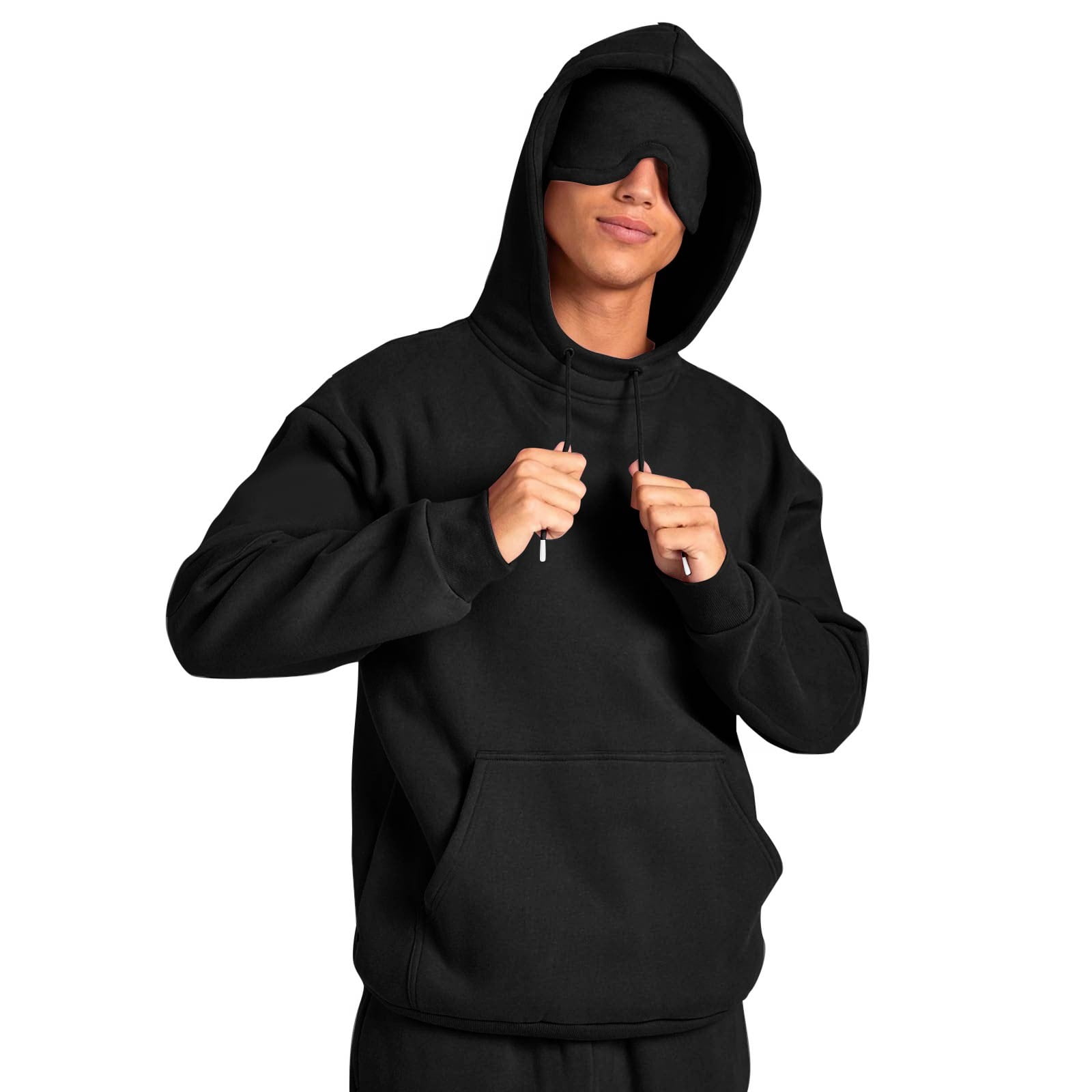 ASDFVBKG Hoodie With Eye Mask Built In for Women and Men Oversized ...