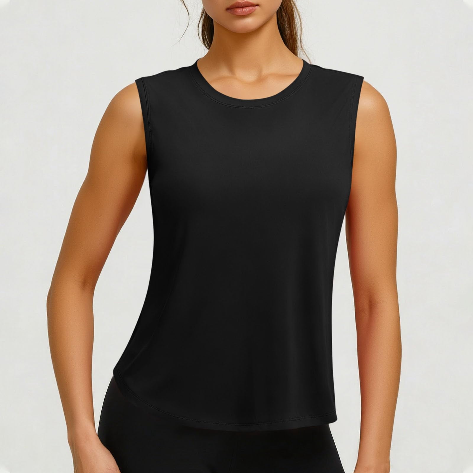 ASDFVBKG Ice Silk Crop Workout Tank Tops for Women Cool-Dry Sleeveless ...