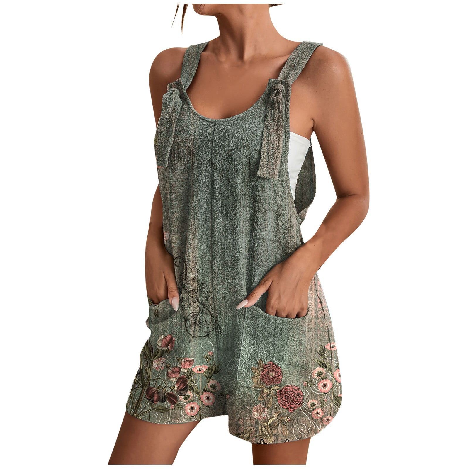 ASDFVBKG Jumpers for Women Casual Wide Leg Sleeveless Rompers Flowy ...