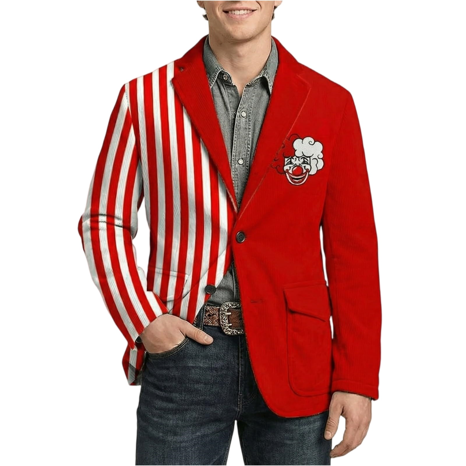 ASDFVBKG Mardi Gras Jacket for Men Digital Print Long Sleeve Corduroy ...