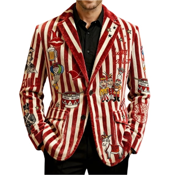 ASDFVBKG Mardi Gras Jacket for Men Digital Print Long Sleeve Corduroy ...