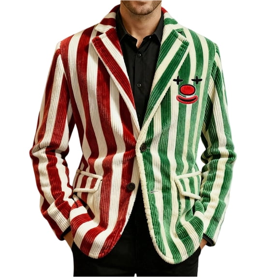 ASDFVBKG Men Mardi Gras Jacket Digital Print Long Sleeve Corduroy ...
