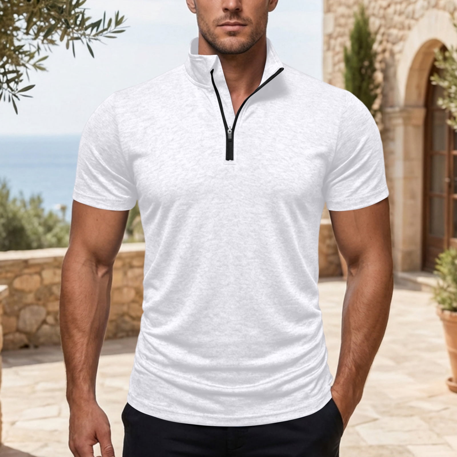 ASDFVBKG Men's Henley Shirt Big & Tall Muscle Trendy Short Sleeve Gym T ...